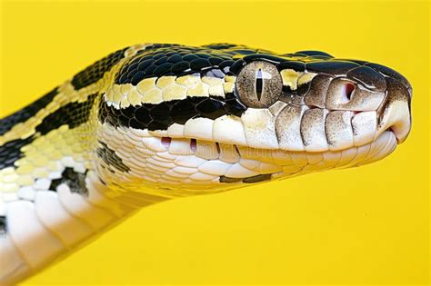 Close Up Of Wild Snake Head Python With Scales In Nature Stock