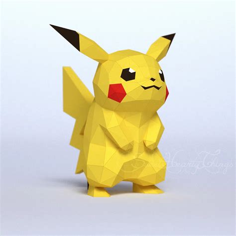 3d Papercraft Pikachu Diy Pokémon Origami Kit