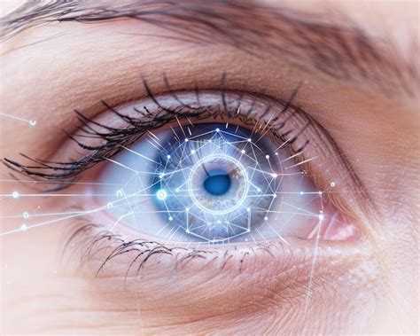 premium photo virtual hologram eye surveillance for id verification and lasik vision