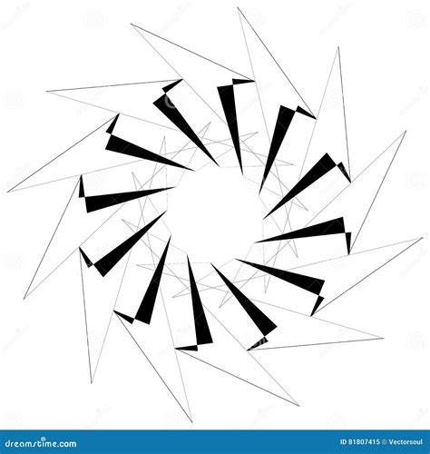 Circular Geometric Element Rotating Shapes Forms Abstract Illustration Stock Vector