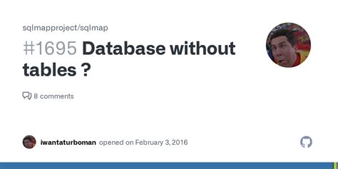 Database Without Tables · Issue 1695 · Sqlmapprojectsqlmap · Github