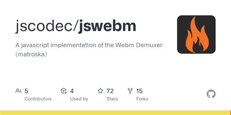 GitHub Jscodec Jswebm A Javascript Implementation Of The Webm
