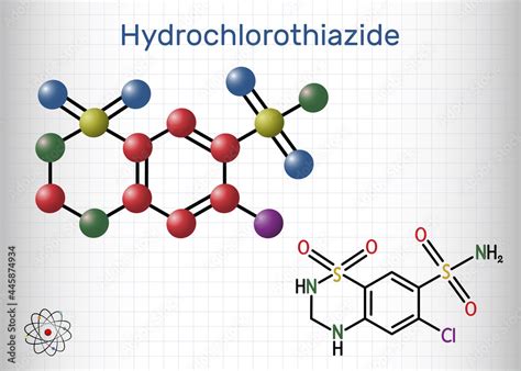 Hydrochlorothiazide Hctz Hct Molecule It Is Thiazide Diuretic Used To Treat Edema And