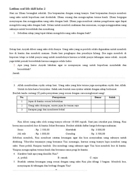 Lathan Soal Life Skill Pdf