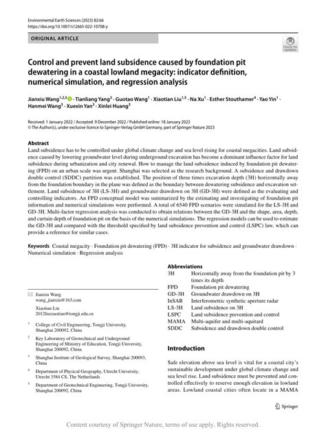 Control And Prevent Land Subsidence Caused By Foundation Pit Dewatering