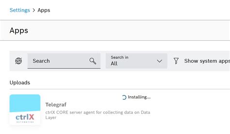 Ctrlxlets Use Telegraf App