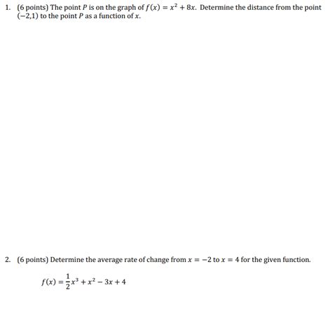 Solved Points The Point P Is On The Graph Of Chegg Com