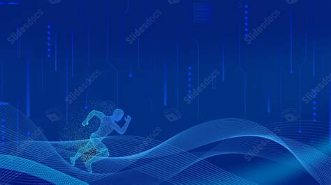 The Intersection Of Technology And Science With Blue Technological Powerpoint Background For