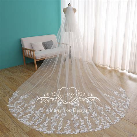 Dreamy Wedding Veilleaf Lace Bridal Veiloutdoor Lawn Wedding Veil
