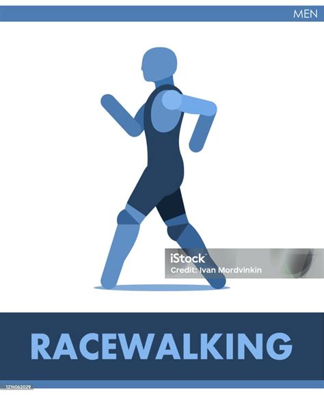 경마 그림 남자는 걷기에서 경쟁한다 보행자주의 스포츠맨 트랙과 필드의 아이콘입니다 남자 또는 소년 육상 국제 남성 여름 스포츠 심볼은 시리즈 중 하나입니다 벡터 Track