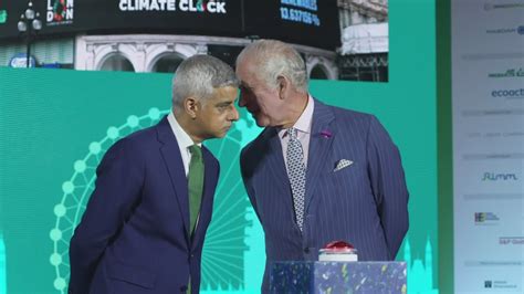 King Charles Unveils Climate Countdown Clock With Sadiq Khan The