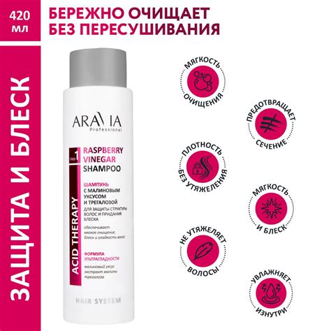 ARAVIA Professional Шампунь c малиновым уксусом и трегалозой Raspberry ...