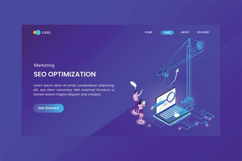 Search Engine Optimization Isometric Concept Landing Page Vector Art At Vecteezy