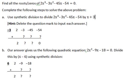 Solving Polynomial Equations By Synthetic Division Tessshebaylo