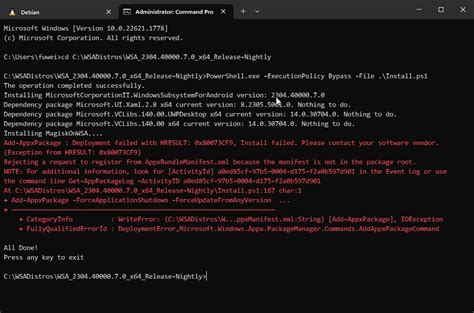 Bug An Error Occurred While Installing The Manifest Is Not In The