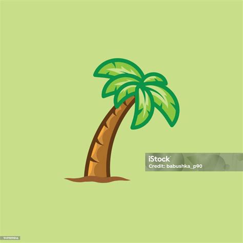 열 대 야 자 나무 녹색 배경에 고립입니다 이국적인 야자수 나무 벡터 아이콘 0명에 대한 스톡 벡터 아트 및 기타 이미지 0명 관광 리조트 그늘 Istock