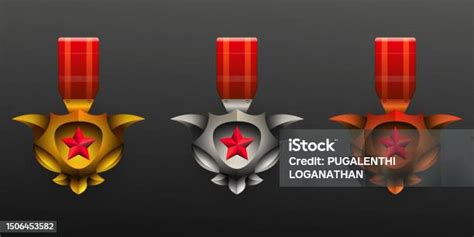 금색 은색 및 청동이 있는 게임 Gui 수준 배지 메달에 대한 스톡 벡터 아트 및 기타 이미지 메달 스포츠 레이스 1위 Istock