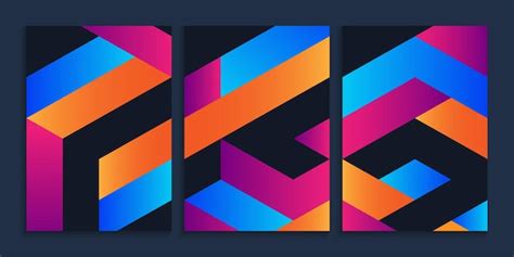 Premium Vector Geometric Cover Design With Gradient Rectangular Shapes
