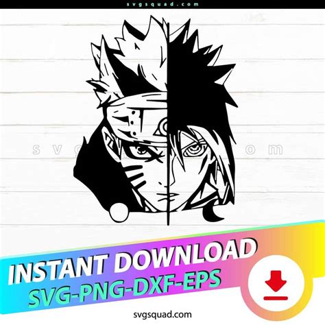Naruto Sasuke Svg Png Eps Dxf Naruto Cricut Silhouette Cut File Art