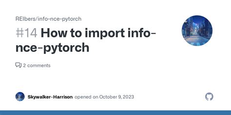 How To Import Info Nce Pytorch Issue 14 RElbers Info Nce Pytorch