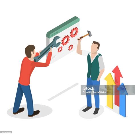 3d Isometric Flat Vector Illustration Of Fixing Technical Problems Item