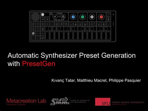 Ppt Automatic Synthesizer Preset Generation With Presetgen Kvan