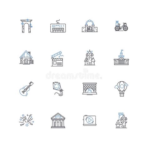 Mores Line Icons Collection Conformity Ethics Traditions Customs