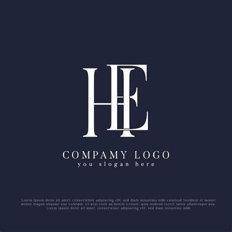 Premium Vector He Initial Wedding Logo Monogram