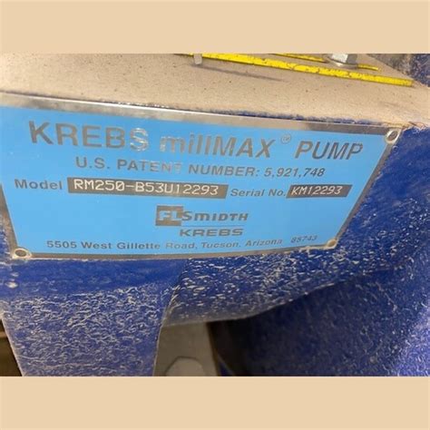 Krebs Slurrymax Rm250 10x8 Slurry Pump