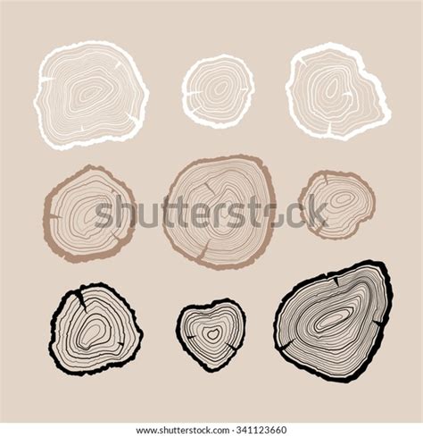 Outline Tree Rings Set Stock Vector Royalty Free 341123660 Shutterstock