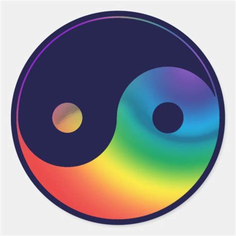 Rainbow Yin Yang Symbol Classic Round Sticker