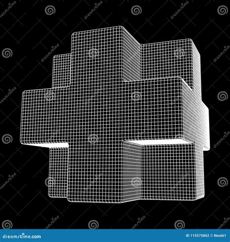 Wireframe Necker Cube Stock Vector Illustration Of Outline