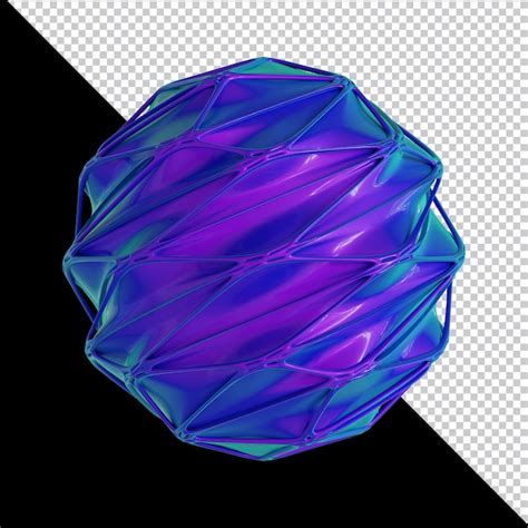 Premium Psd 3d Holographic Geometric Shape Colorful Material Design