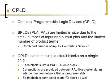 Programmable Logic Devices N PLDs Programmable Logic Devices