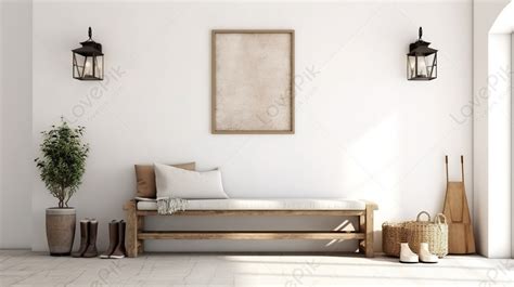 농가 스타일 진입로 흰 벽 내부 모형의 나무 벤치 3d 렌더링 내부 배경 나무 벤치 배경 나무 타일 배경 이미지 Hd 내부 나무 벤치 나무 타일 배경 사진 무료