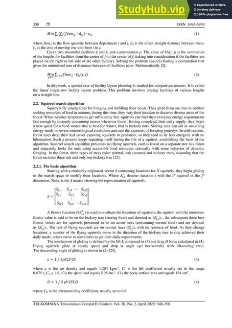 A Modified Squirrel Search Algorithm For Solving Facility Layout