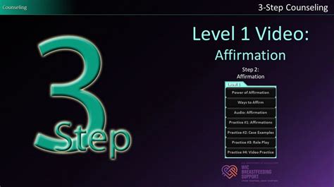 Wic Level B Level Step Counseling Affirmation On Vimeo