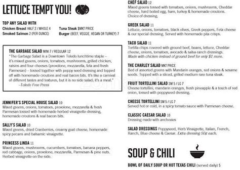 Menu At Grumpys Restaurant Toledo