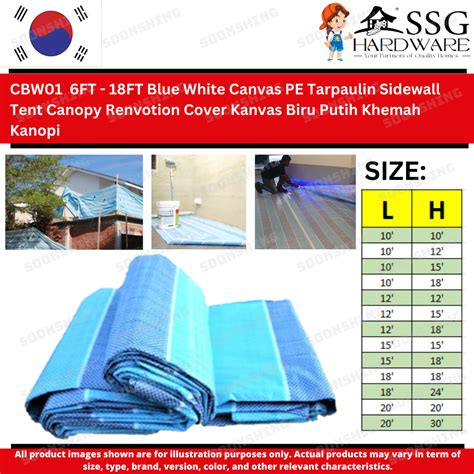 Sbw02 10ft 30ft Blue White Canvas Pe Tarpaulin Sidewall Tent Canopy