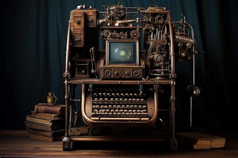 Premium Photo Clunky Old Typewriter Generate Ai