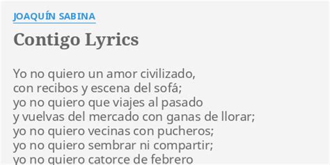 Contigo Lyrics By JoaquÍn Sabina Yo No Quiero Un
