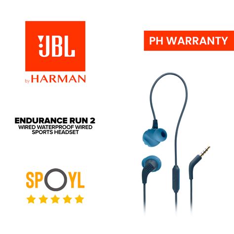 JBL Endurance Run 2 Wired Waterproof Wired Sports In Ear Headphones Spoyl Store Lazada PH