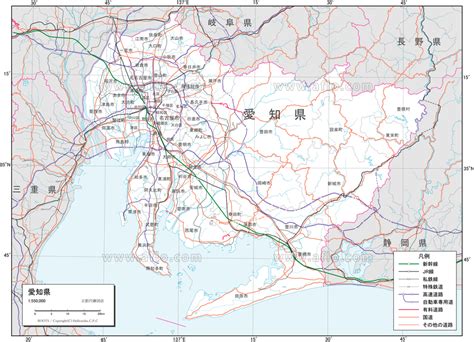 愛知県 交通図 ベクター地図素材のダウンロード販売 アフロモール