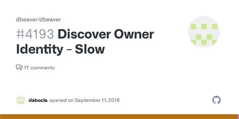 Discover Owner Identity Slow · Issue 4193 · Dbeaverdbeaver · Github