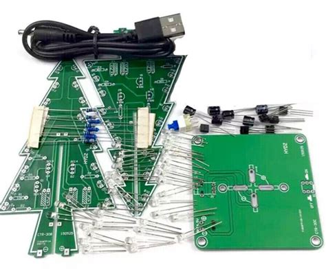 3d rgb led christmas tree diy electronic circuit kit led solder inc ac sm components