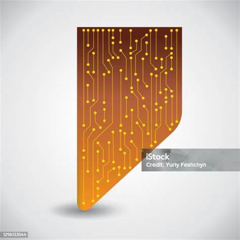 마이크로 칩 배경 칩의 벡터 마이크로프로세서 시각화 구리 접시에 노란색 납땜 방식 컴퓨터 전자 회로 기판 장치 통합 컴퓨팅