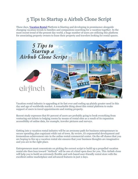 Ppt 5 Tips To Startup A Airbnb Clone Script Powerpoint Presentation Free Download Id7573677