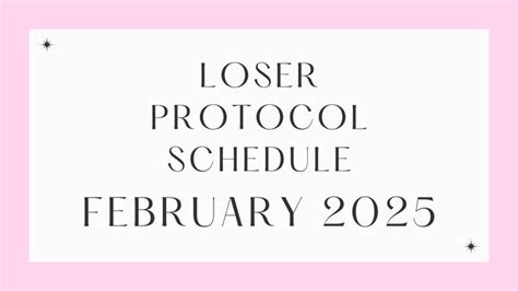 The Loser Protocol Calendar February Loser Lifestyle 2025 Challenge
