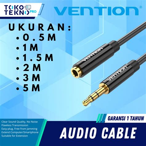 Jual Vention Kabel Aux Extension Audio Audio Extension Cable Kabel Mm Pole Trs Male To