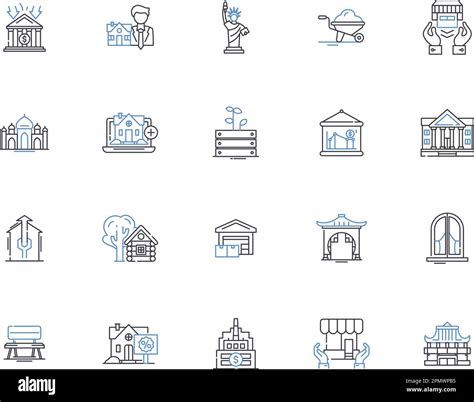 Architecture Outline Icons Collection Architecture Structure Design Building Urbanism Home